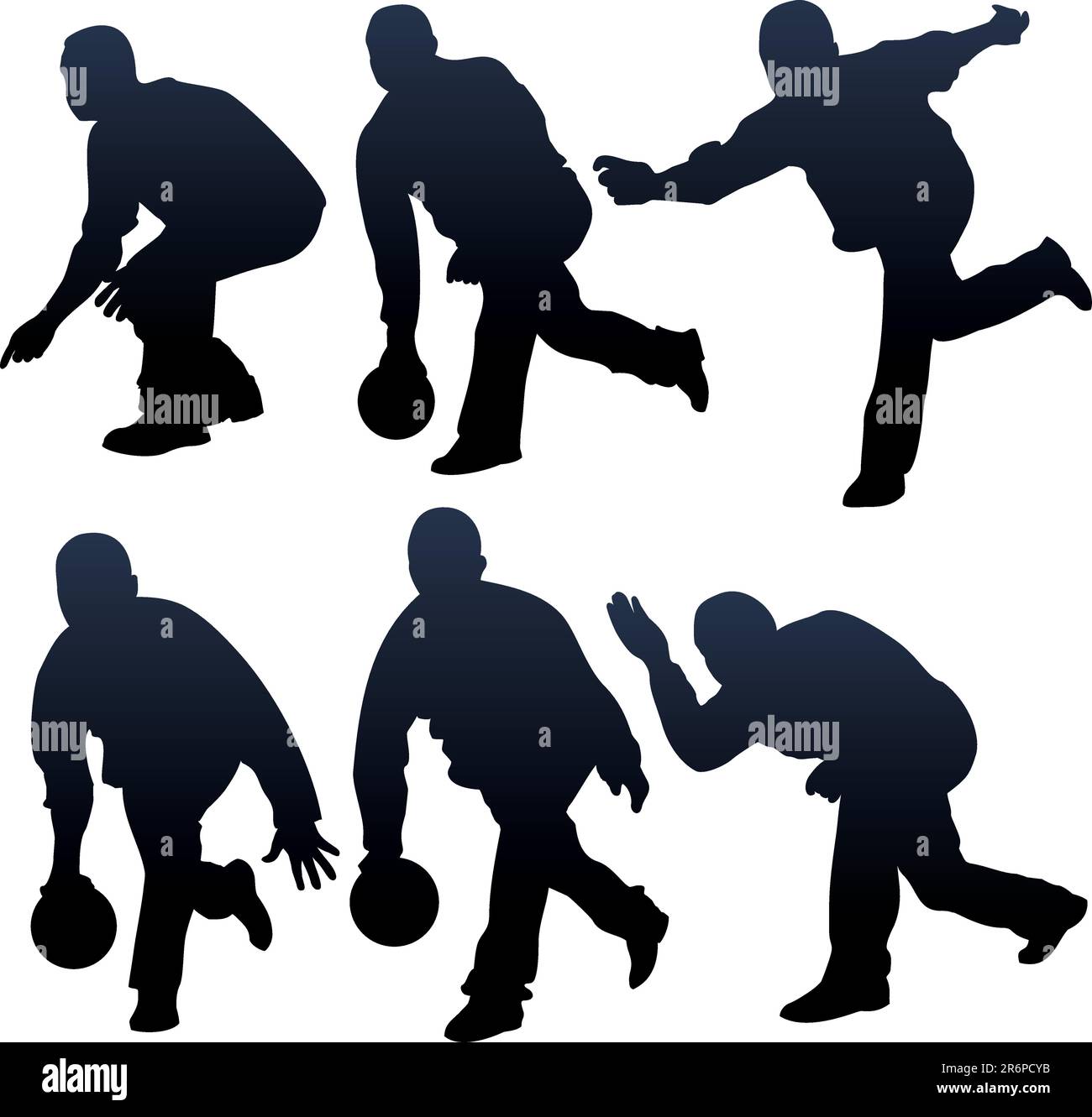 bowling people silhouettes - vector illustration Stock Vector Image ...