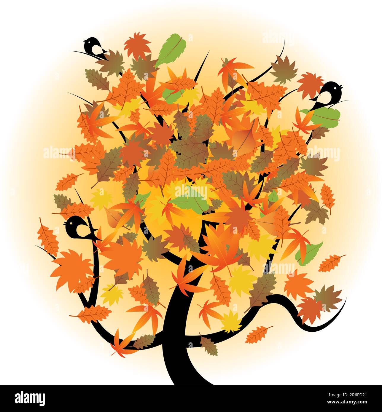 Autumn tree with birds Stock Vector Image & Art - Alamy
