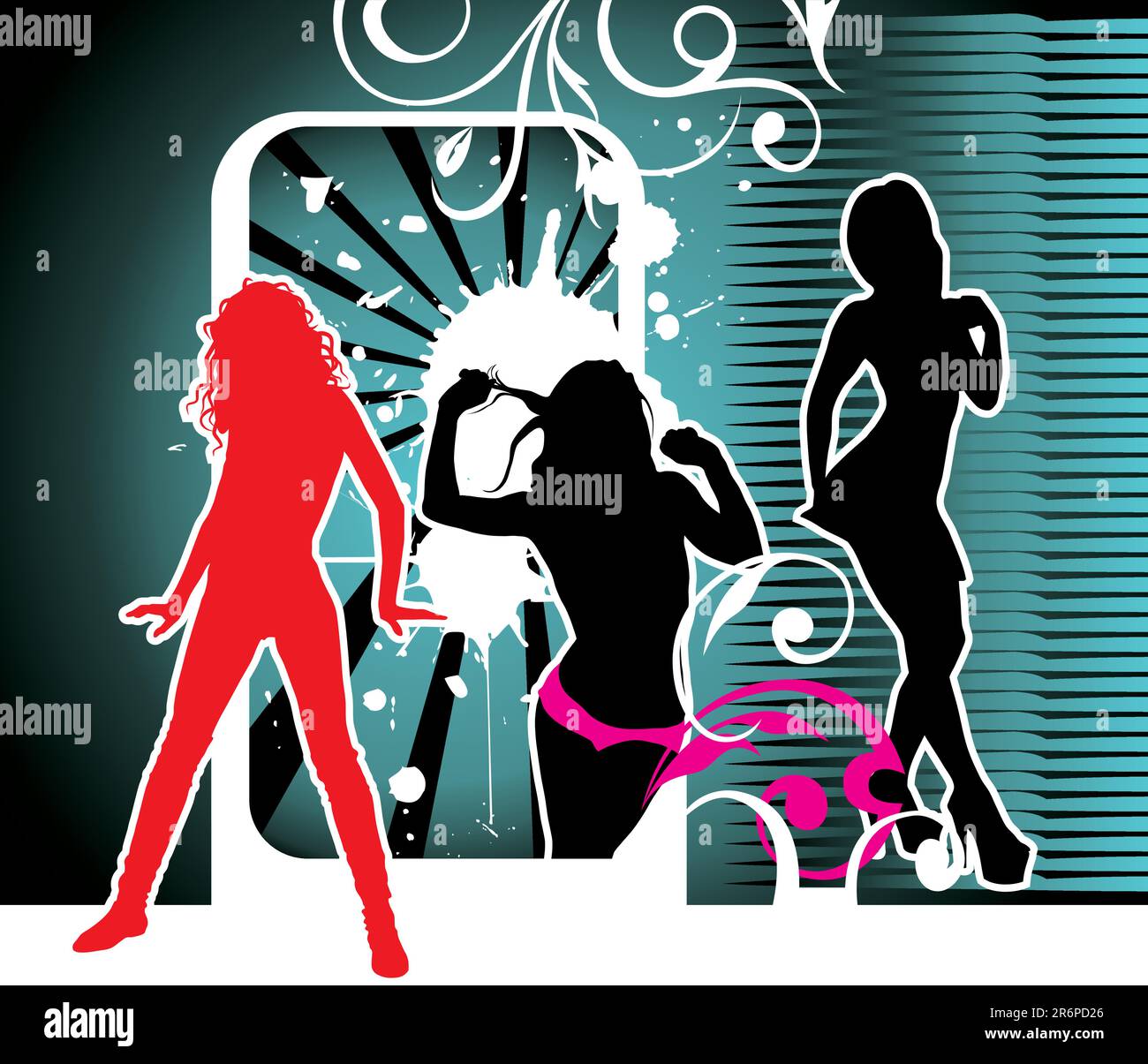 Party girls, silhouettes (vector illustration Stock Vector Image & Art ...