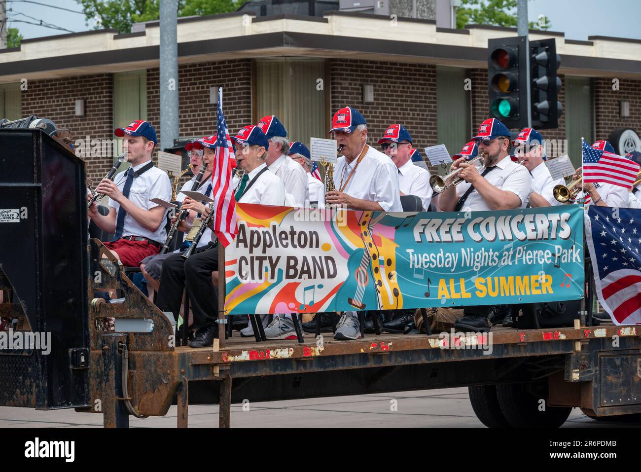 Spectators and participants of the flag day parade in Appleton ...
