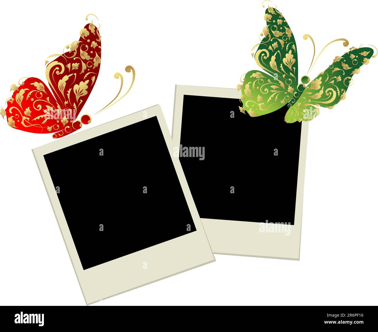 Two photo frames with butterfly decoration Stock Vector Image & Art - Alamy