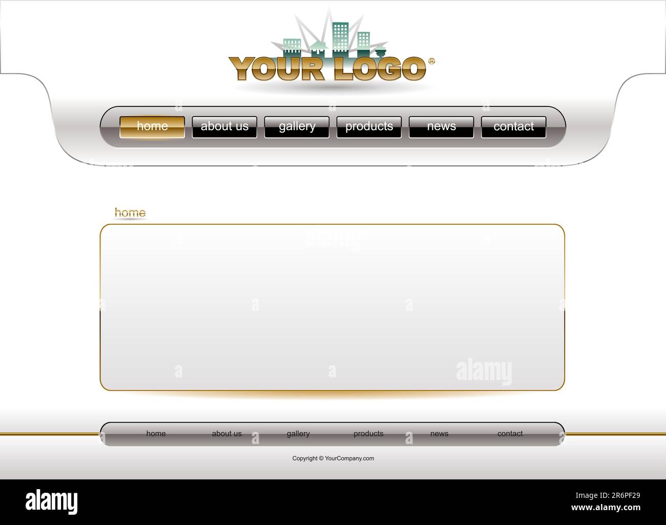 Website white and gold glossy template Stock Vector Image & Art - Alamy