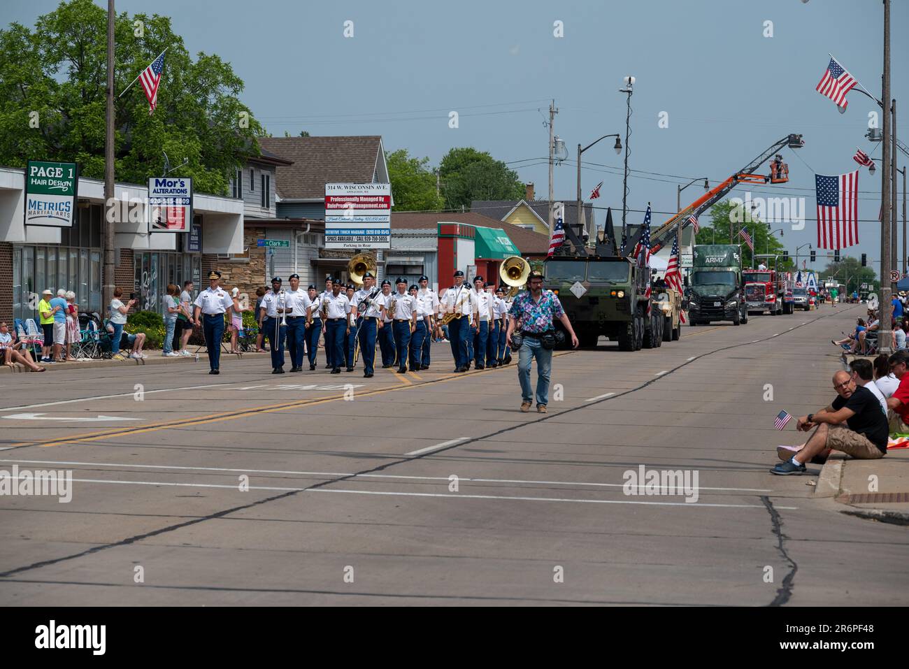 Spectators and participants of the flag day parade in Appleton ...