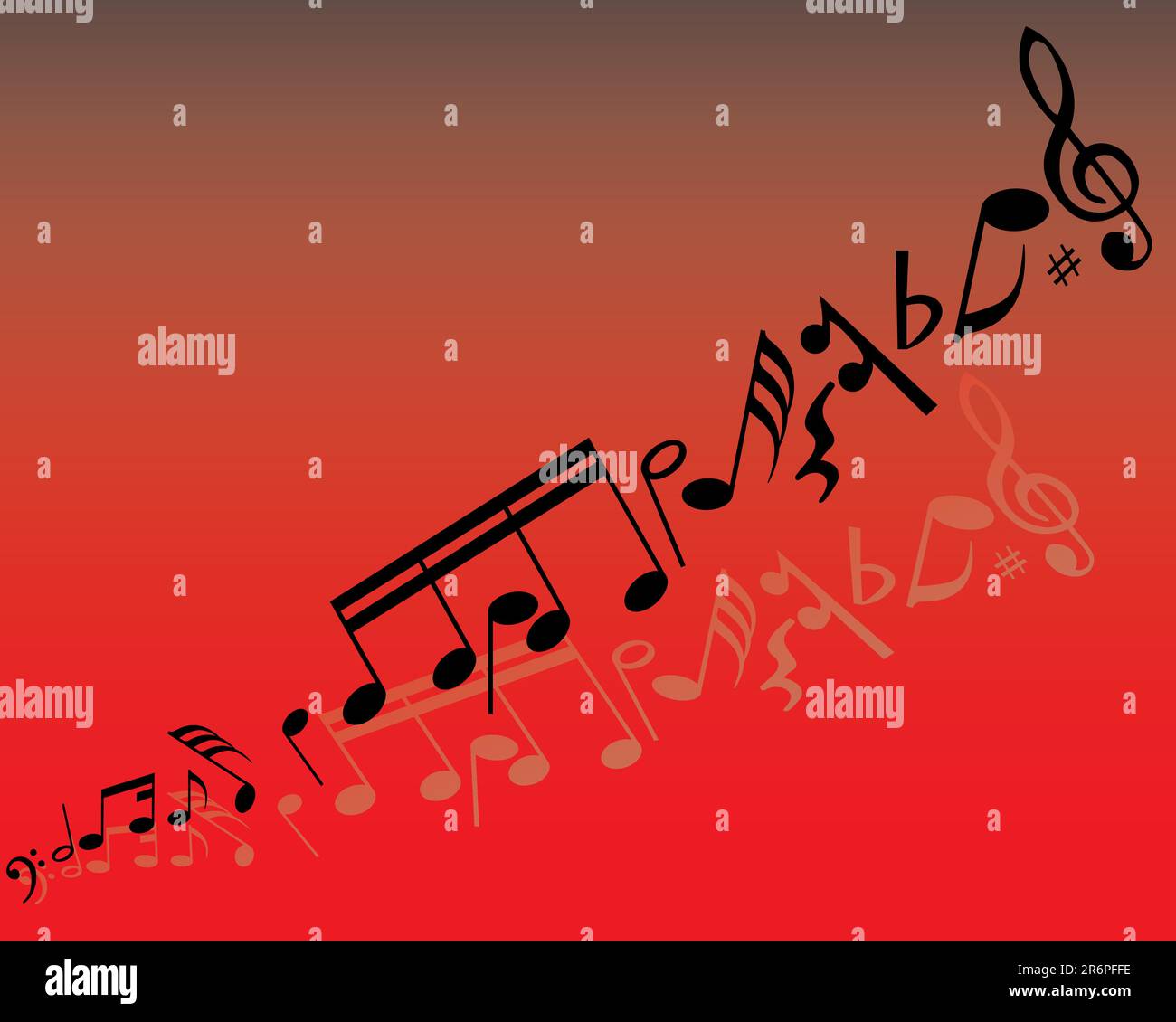 Abstract music background with different notes and lines Stock Vector ...