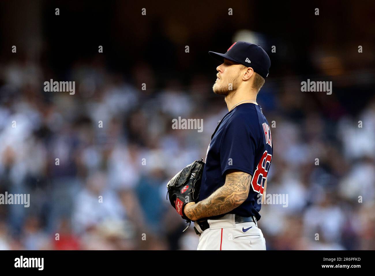 Boston Red Sox pitcher Tanner Houck throws against the New York Yankees ...