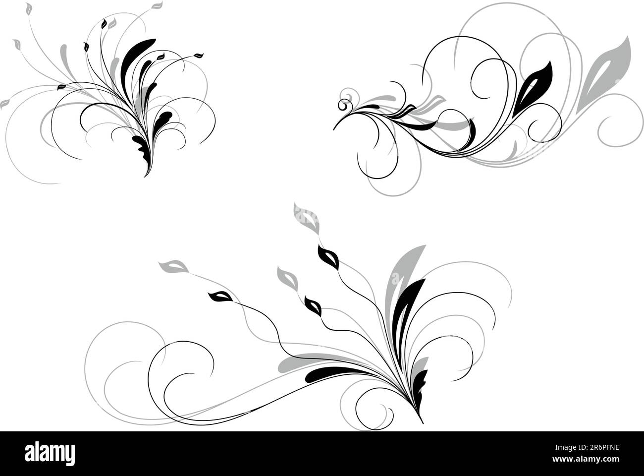 Collection of design floral elements. Vector Stock Vector Image & Art ...