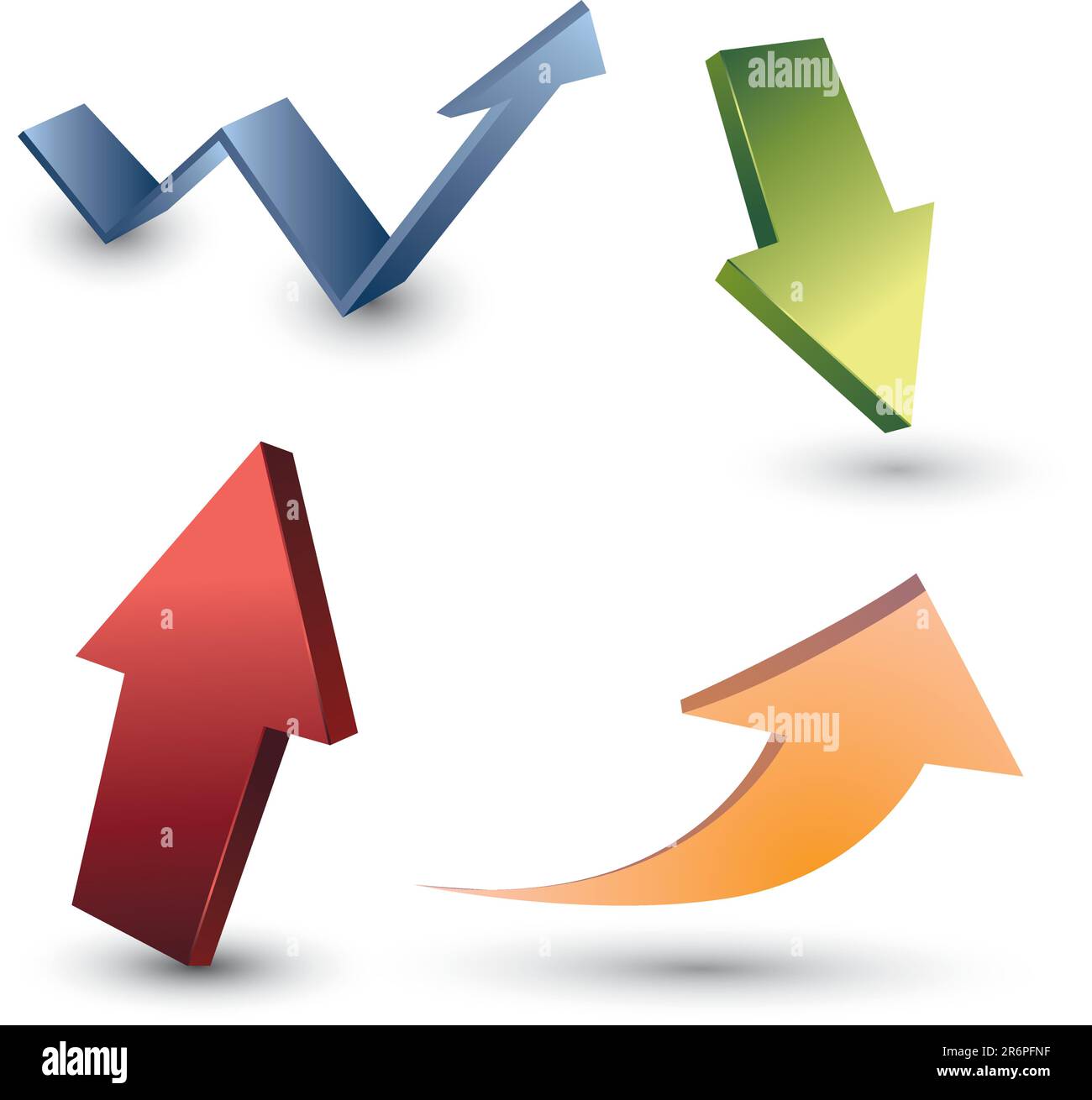 four vector arrows isolated on white background Stock Vector Image ...