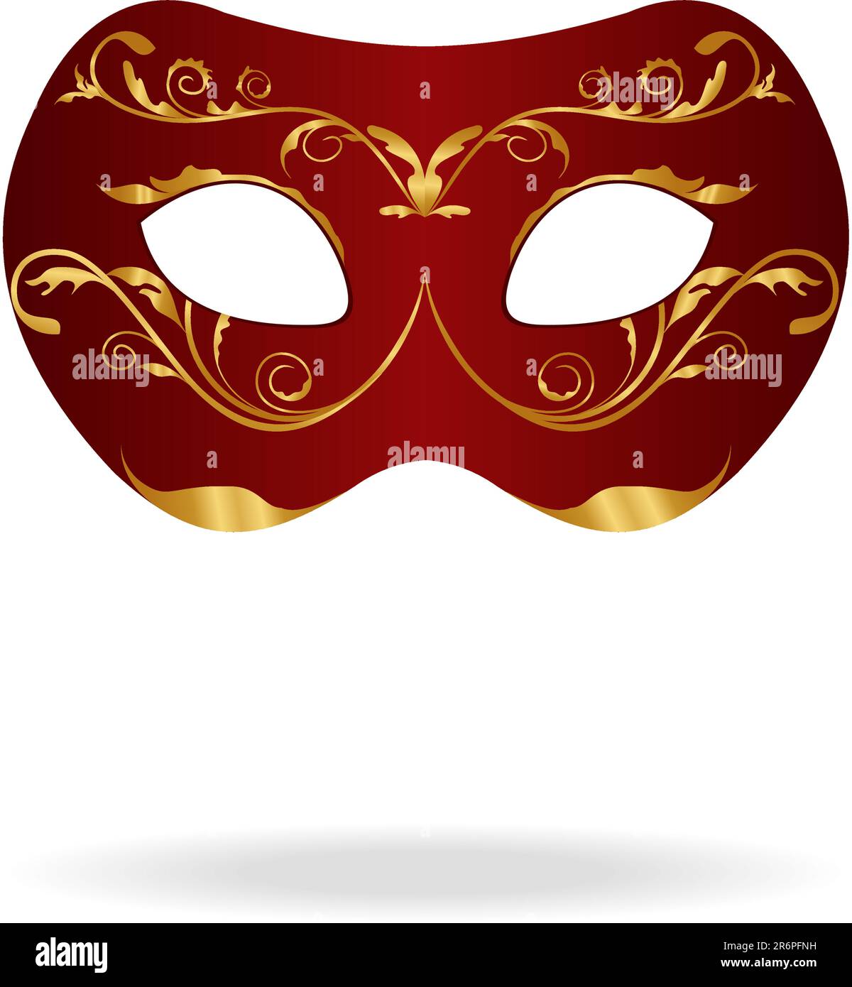 Illustration of realistic carnival or theater mask isolated on white ...
