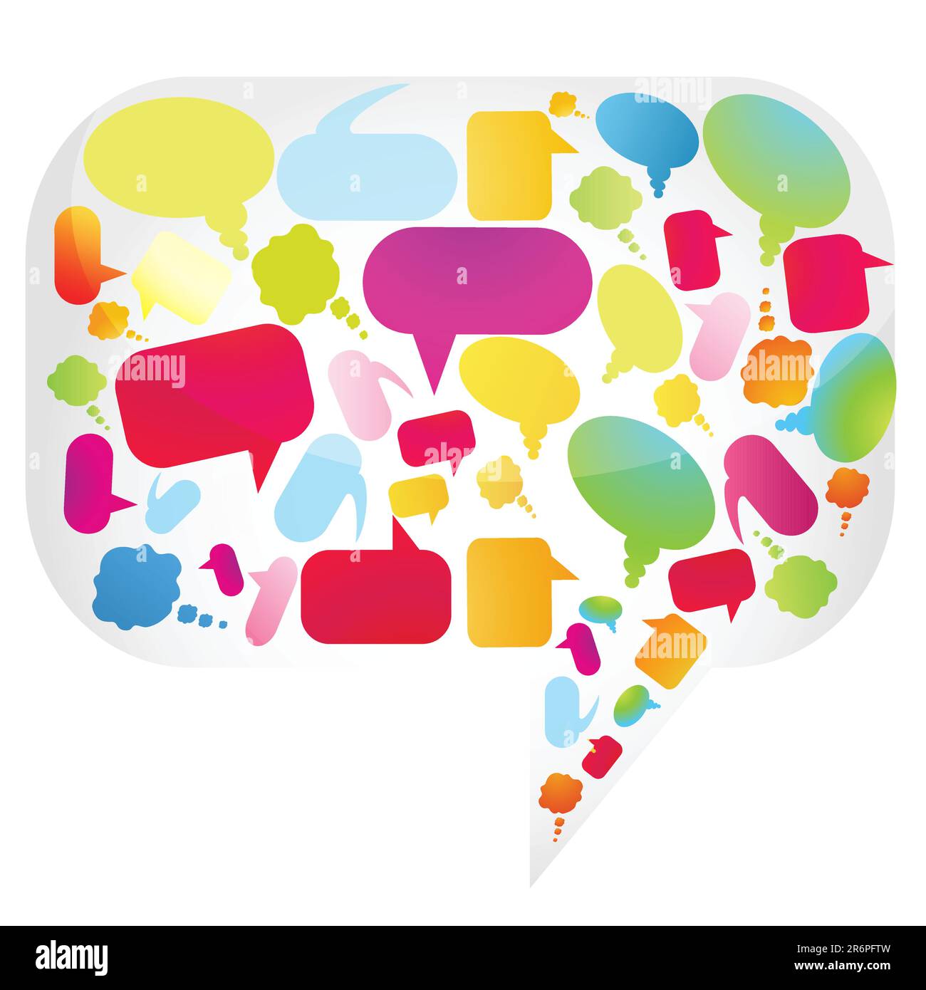 illustration of large speech bubble formed by different speech bubbles ...