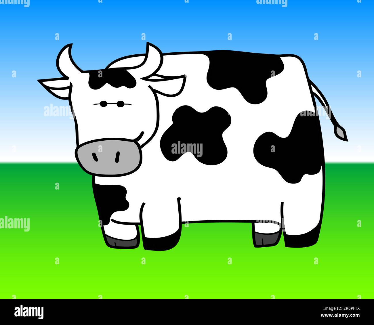 vector illustration of a spotted dairy cow Stock Vector Image & Art - Alamy