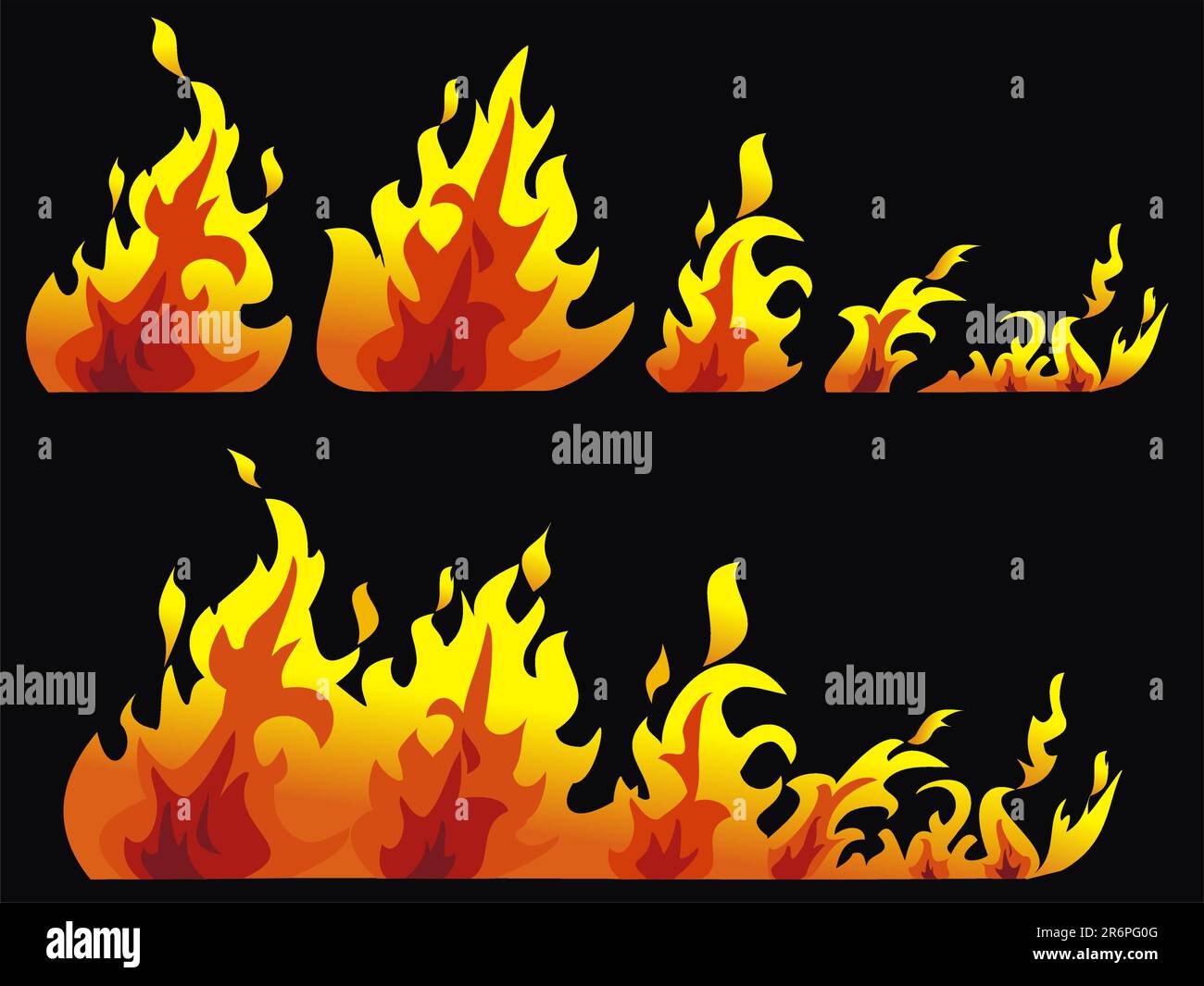 Colorful flame on black Stock Vector Images - Alamy