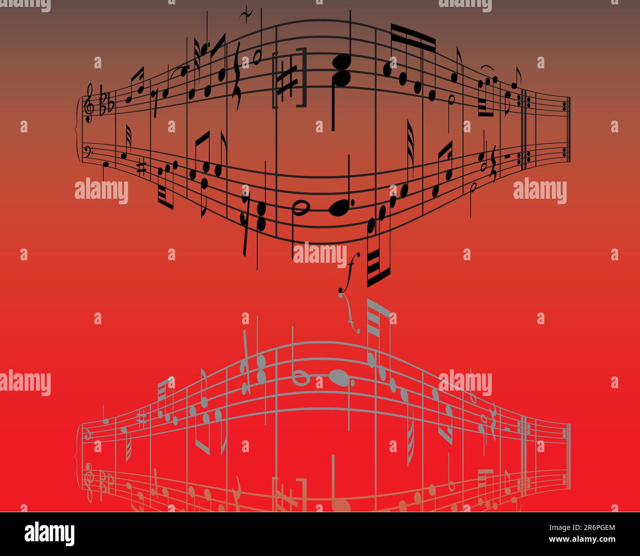 Abstract music background with different notes and lines Stock Vector ...