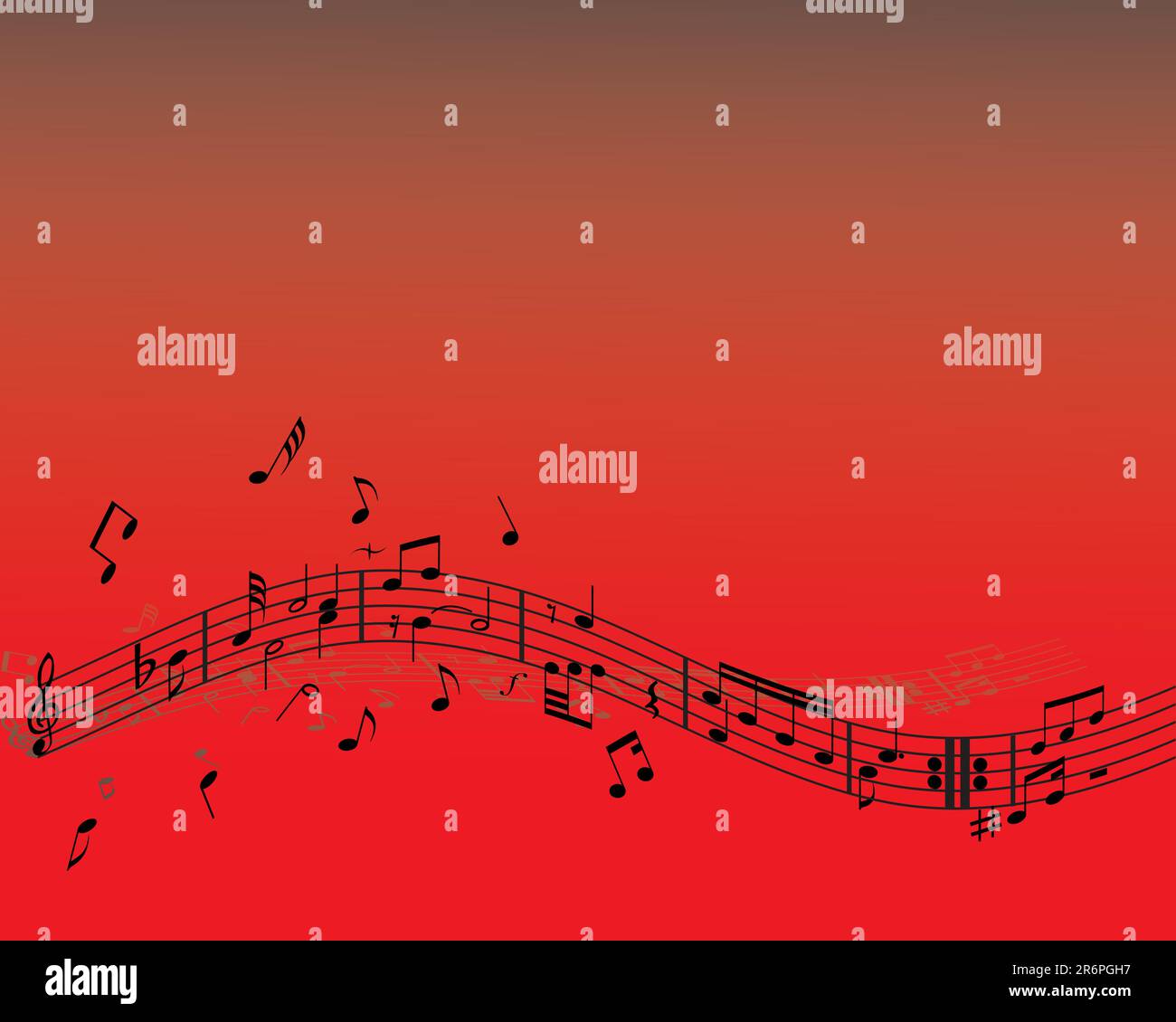 Abstract music background with different notes and lines Stock Vector ...
