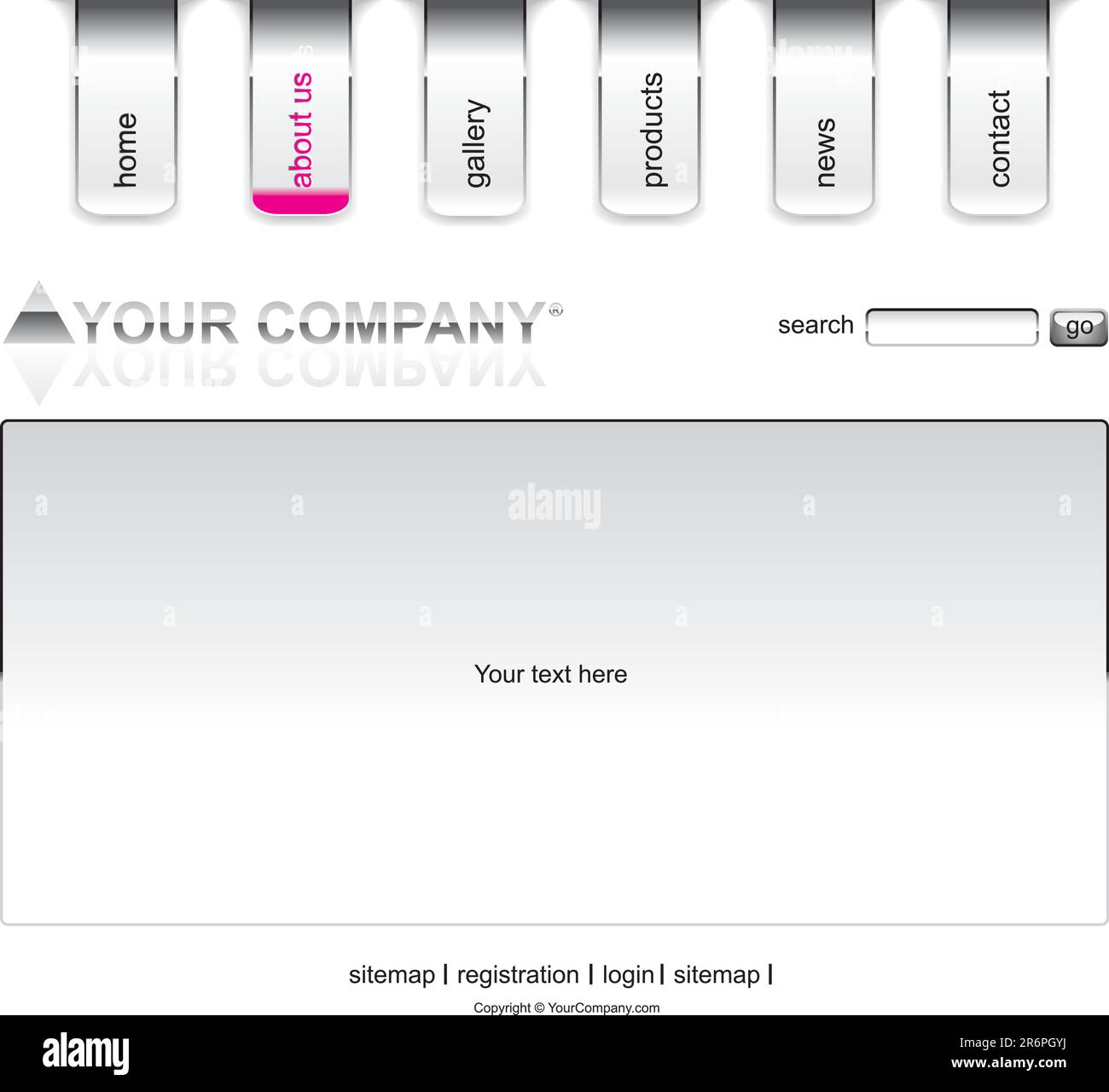 White glossy Website template Stock Vector Image & Art - Alamy