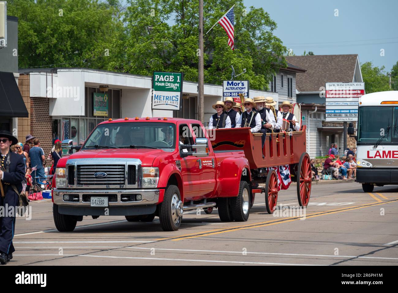 Spectators and participants of the flag day parade in Appleton ...