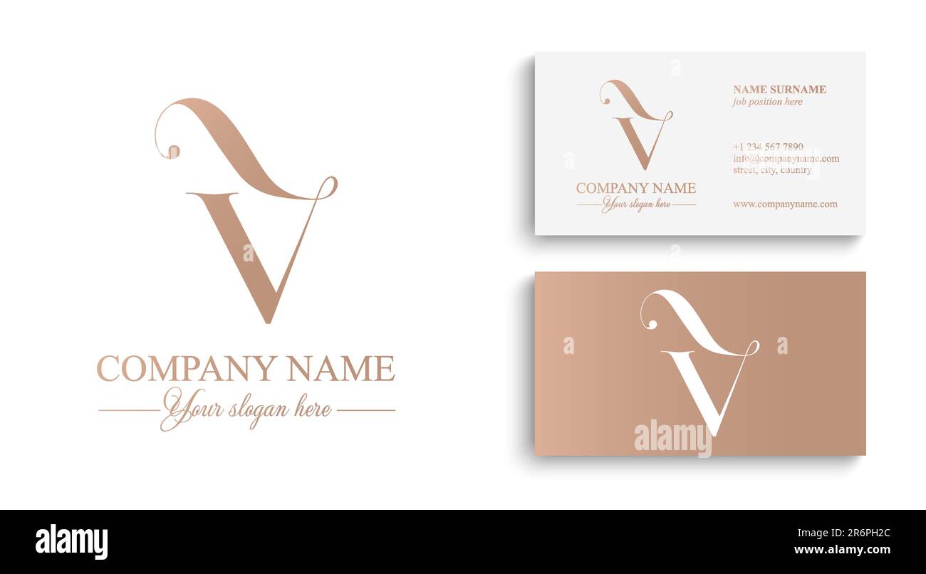 V logo. V letter logo template elements. personal monogram. Vector ...