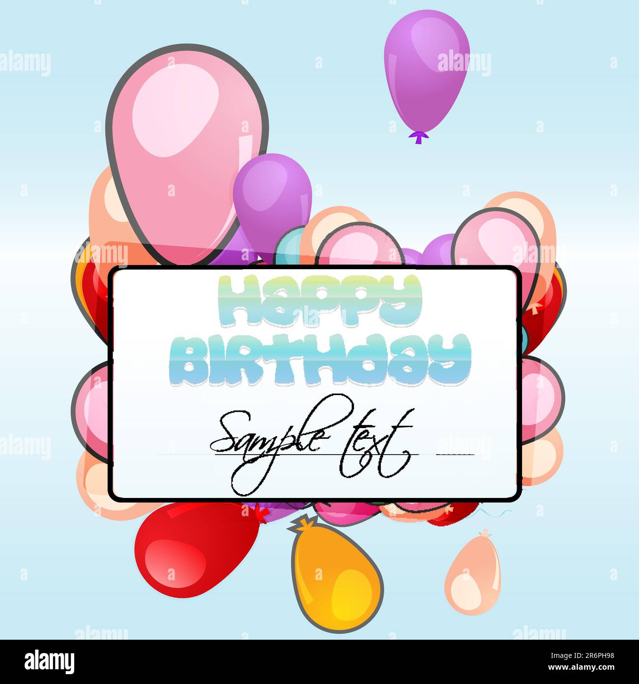 illustration of birthday card with balloons Stock Vector Image & Art ...