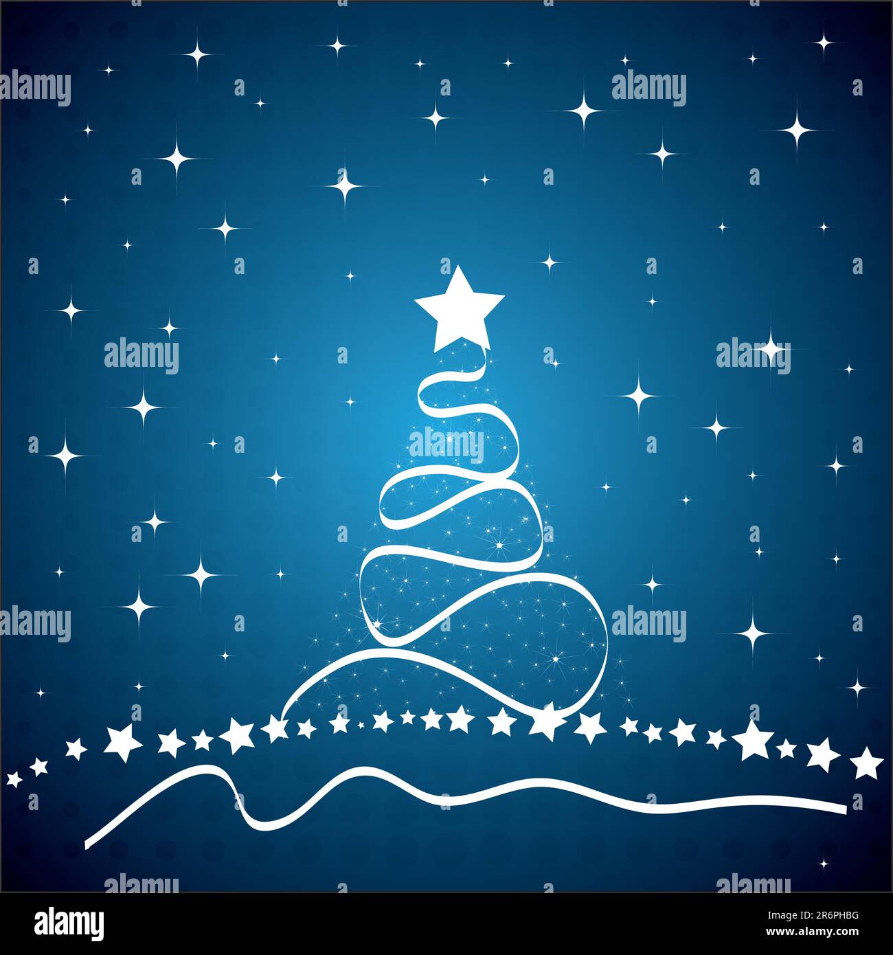 Christmas background with tree, star and line Stock Vector Image & Art ...