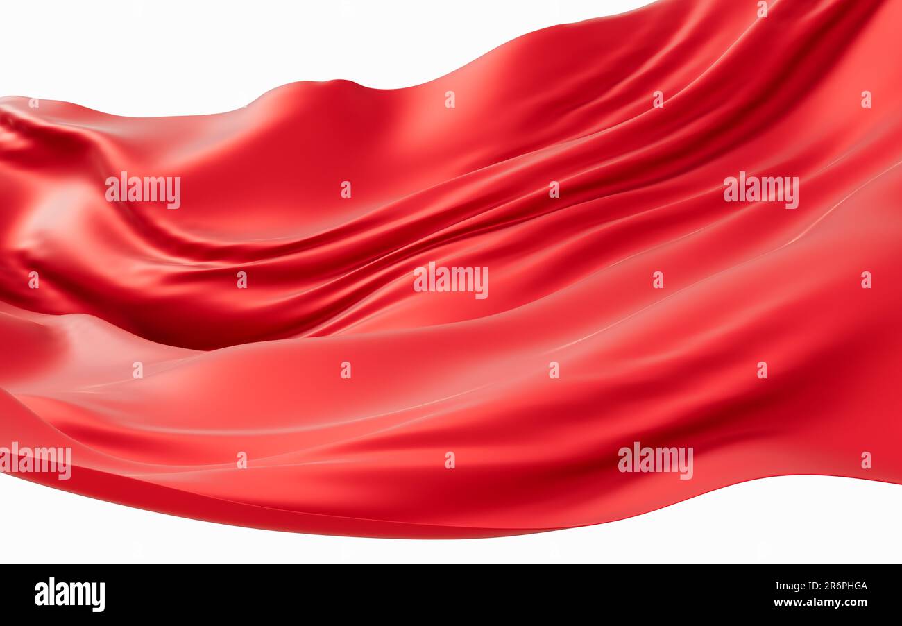 Flowing red wave cloth background, 3d rendering. Digital drawing Stock ...