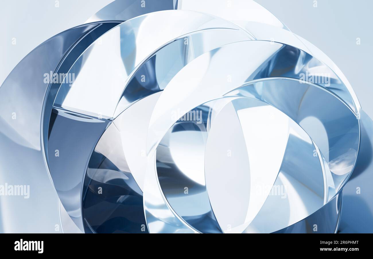 Abstract twist curve geometry, 3d rendering. Digital drawing Stock ...