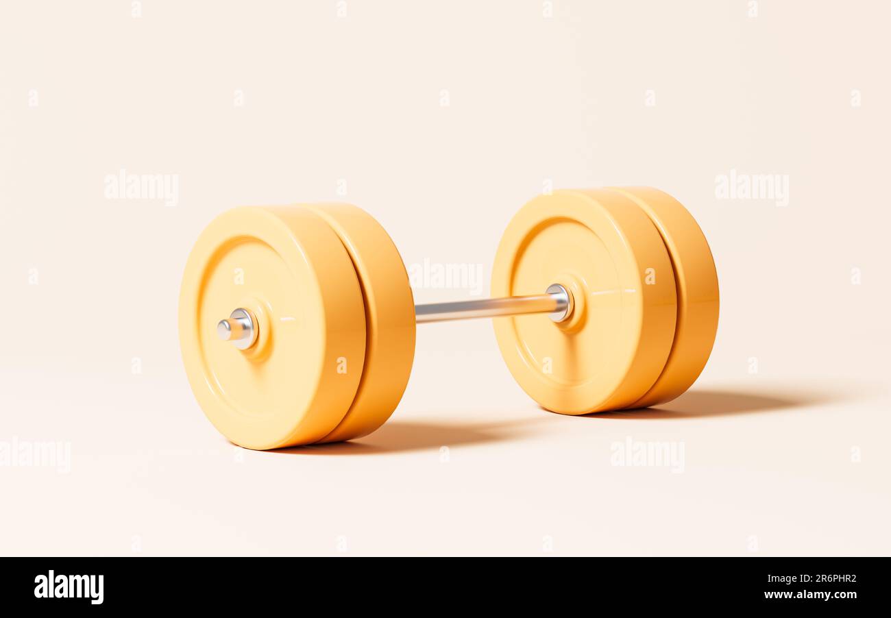 Barbell with cartoon style, 3d rendering. Digital drawing Stock Photo ...