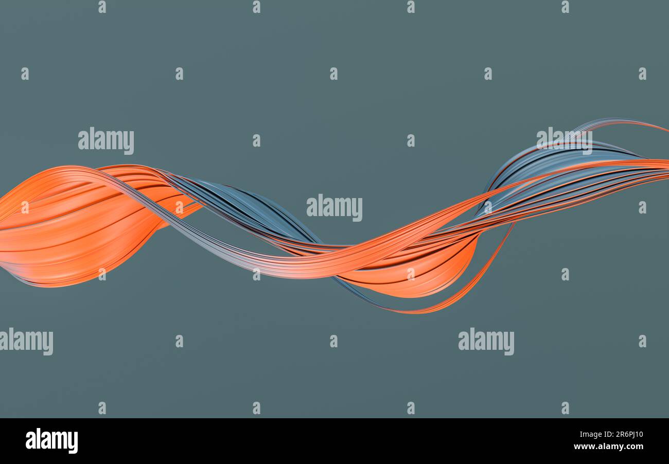 Flowing and twist geometry lines, 3d rendering. Digital drawing Stock ...