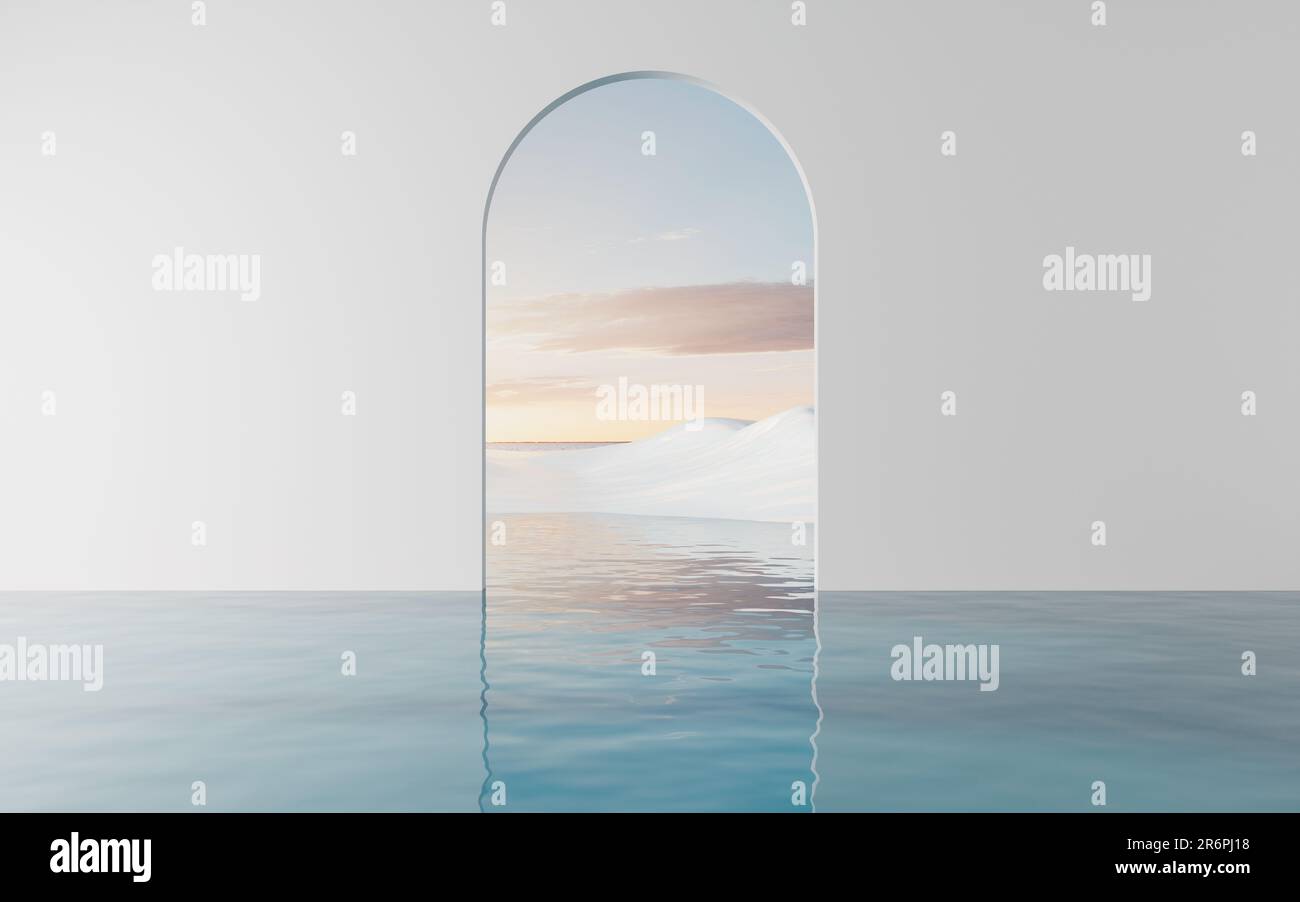 Lake and water surface background, 3d rendering. Digital drawing Stock ...