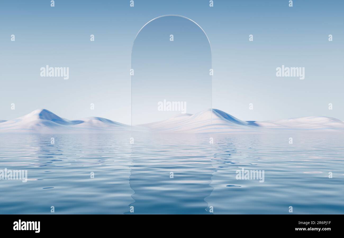 Lake and water surface background, 3d rendering. Digital drawing Stock ...