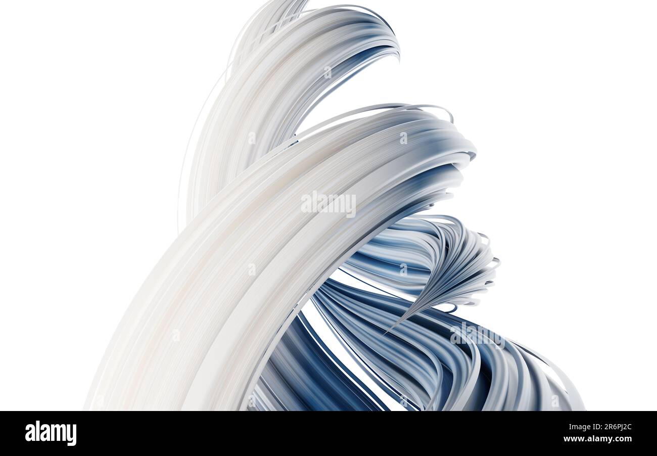 Flowing and twist geometry lines, 3d rendering. Digital drawing Stock ...