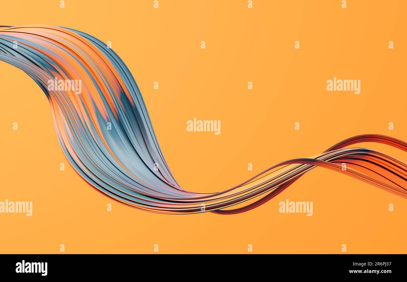 Flowing and twist geometry lines, 3d rendering. Digital drawing Stock ...