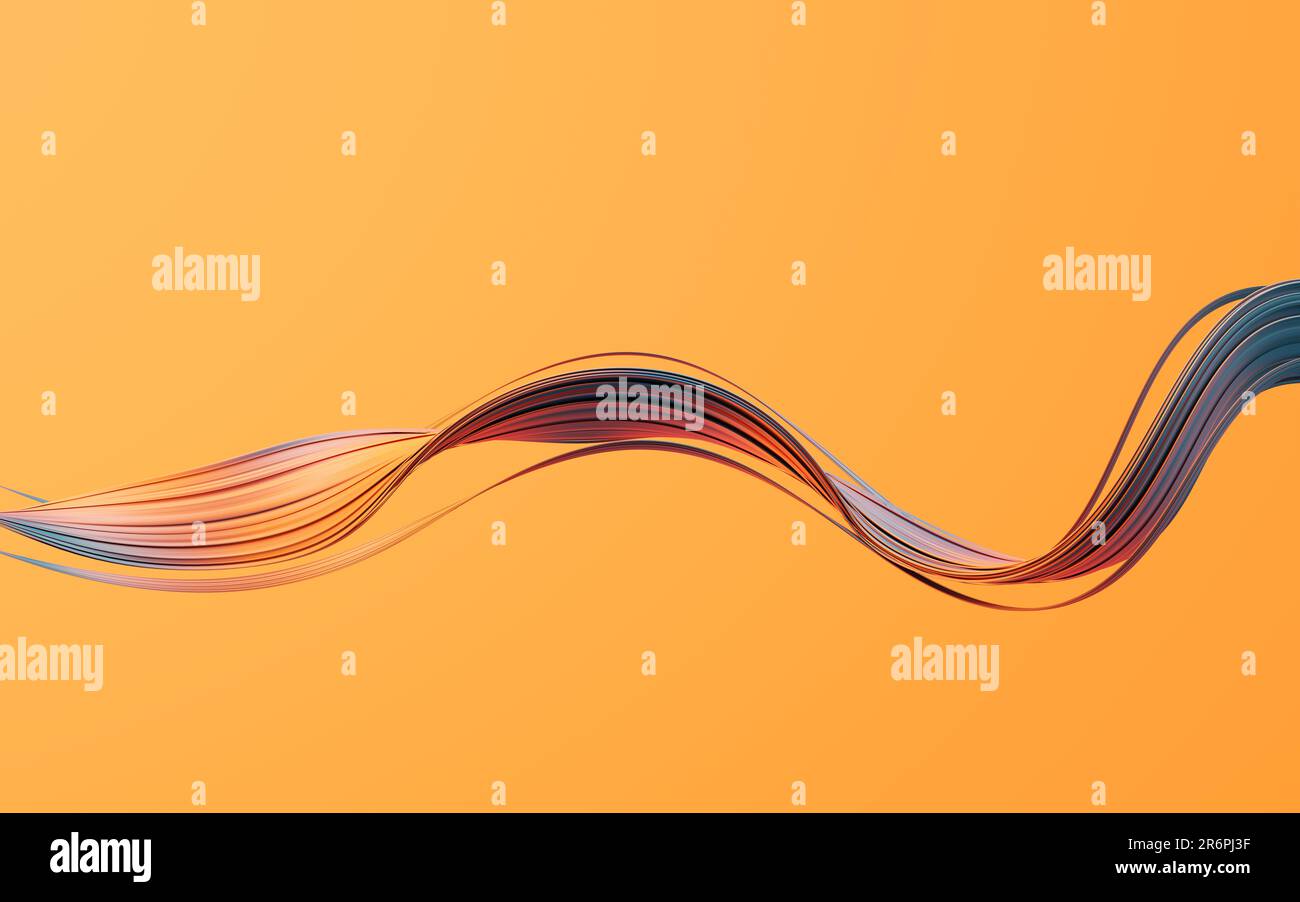 Flowing and twist geometry lines, 3d rendering. Digital drawing Stock ...