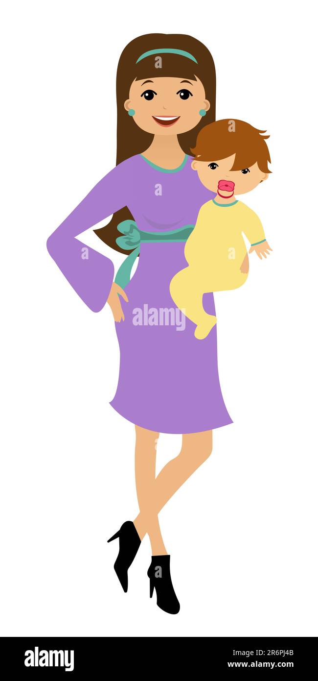 Happy beautiful girl holding Stock Vector Images - Alamy