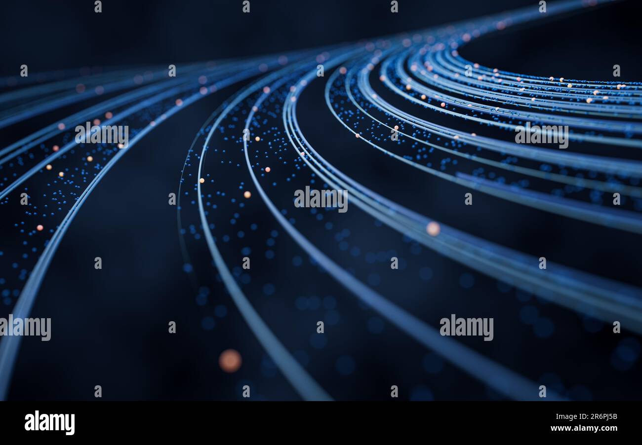 Flowing digital lines background, 3d rendering. Digital drawing Stock ...