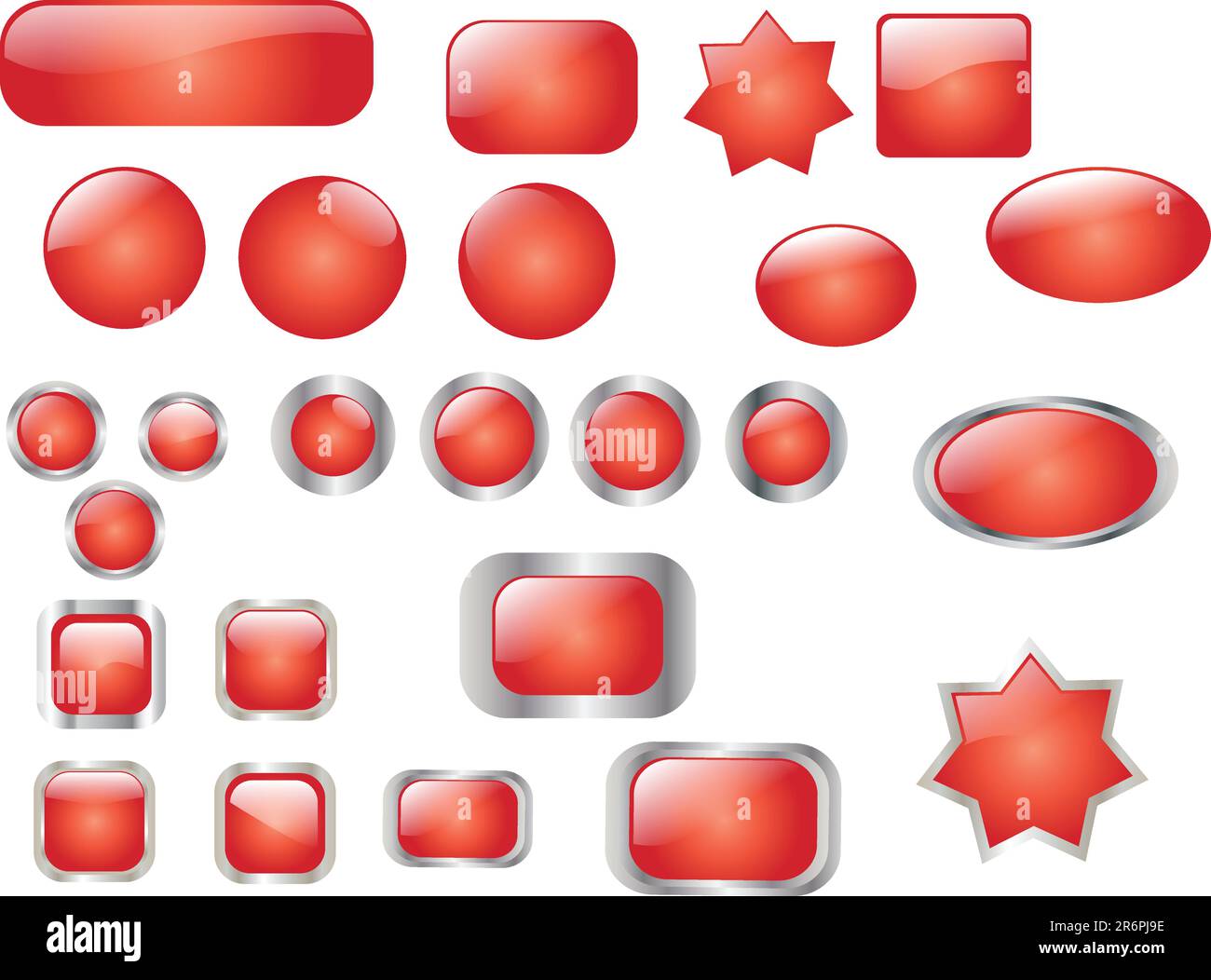 collection of red buttons - vector Stock Vector Image & Art - Alamy