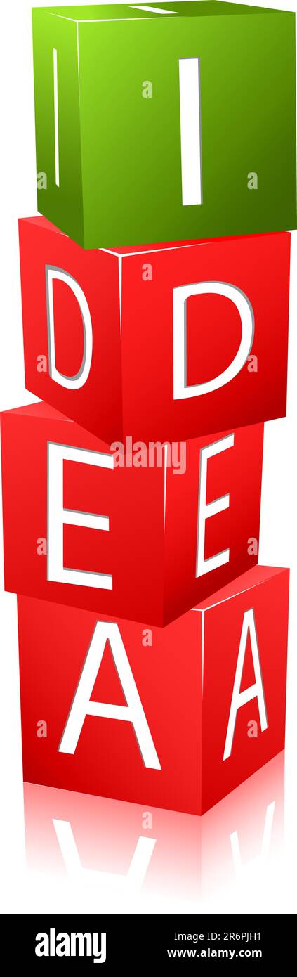 icon of cubes with letters and word idea. isolation on white background ...