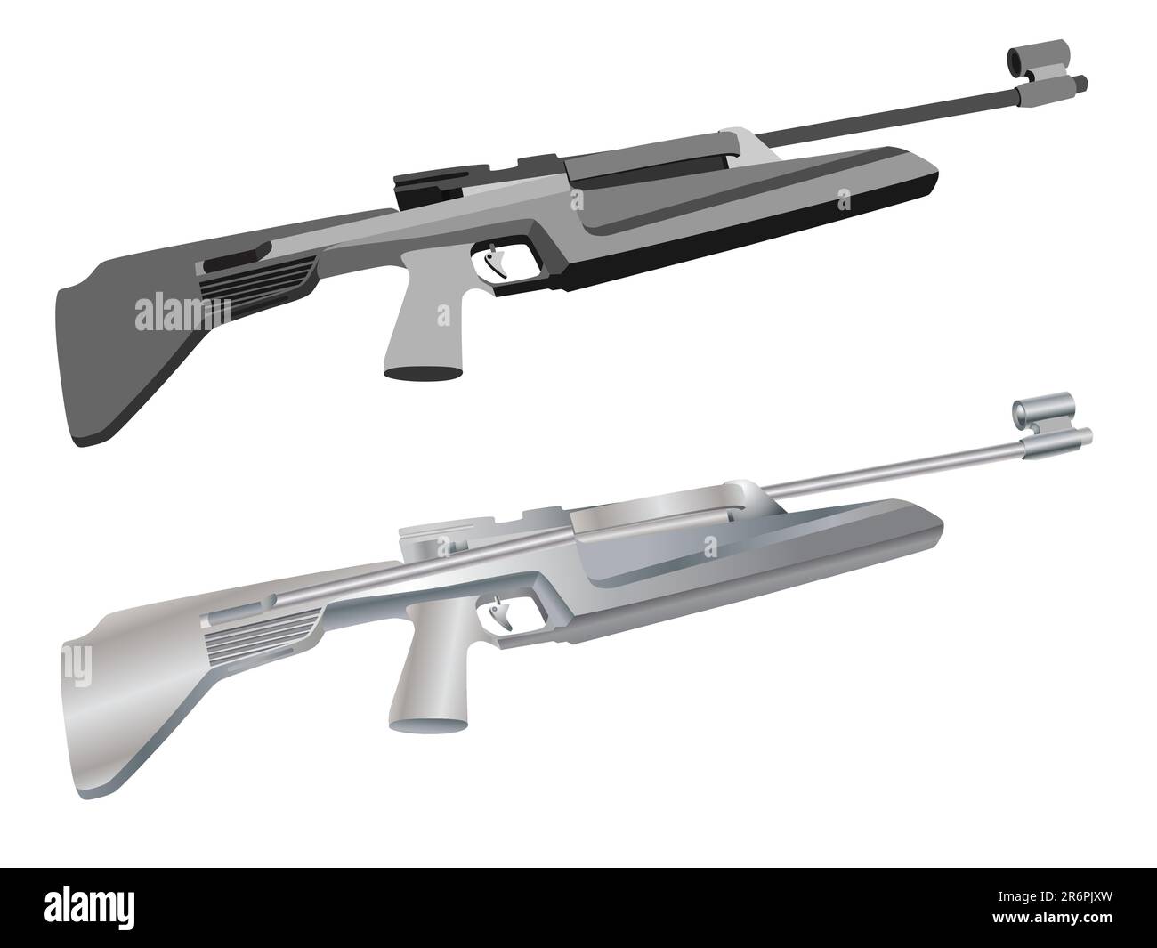 Vector isolated image of guns on white background Stock Vector Image ...