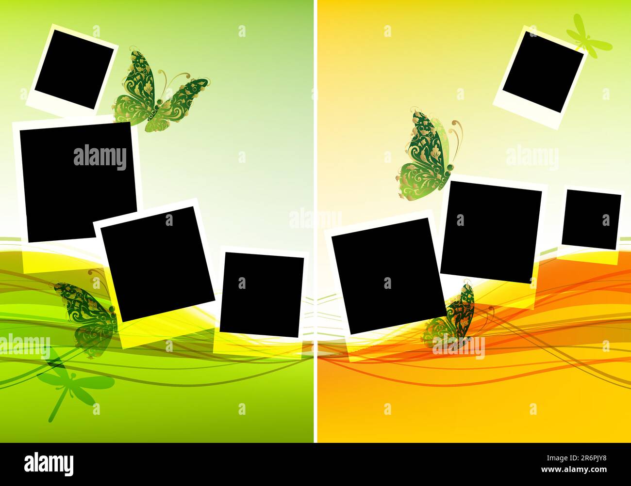 Collage design, insert your photos, background with beautiful ...