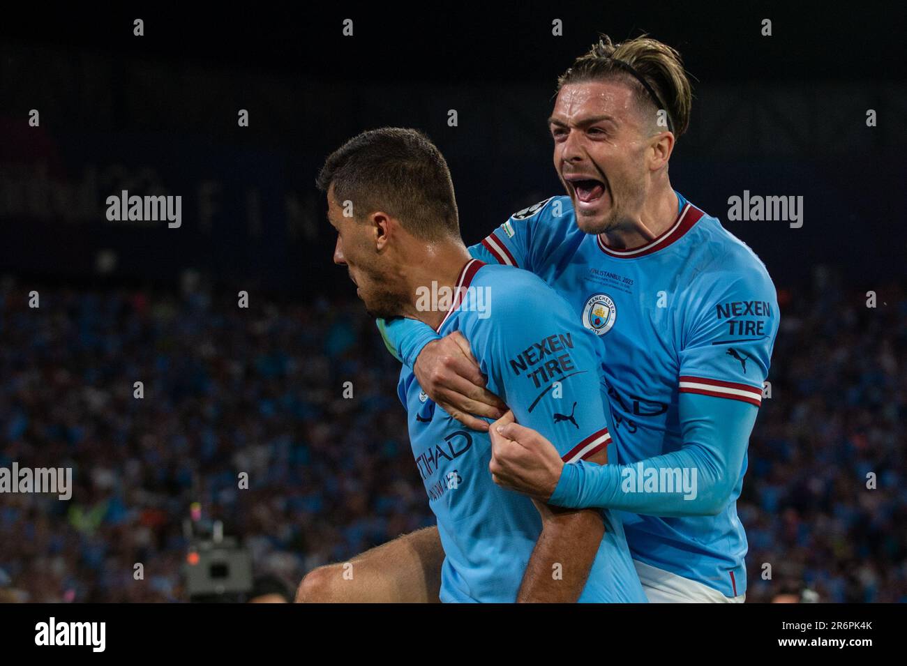 Istambul, Turkey. 11th June, 2023. Rodri of Manchester City and Jack ...