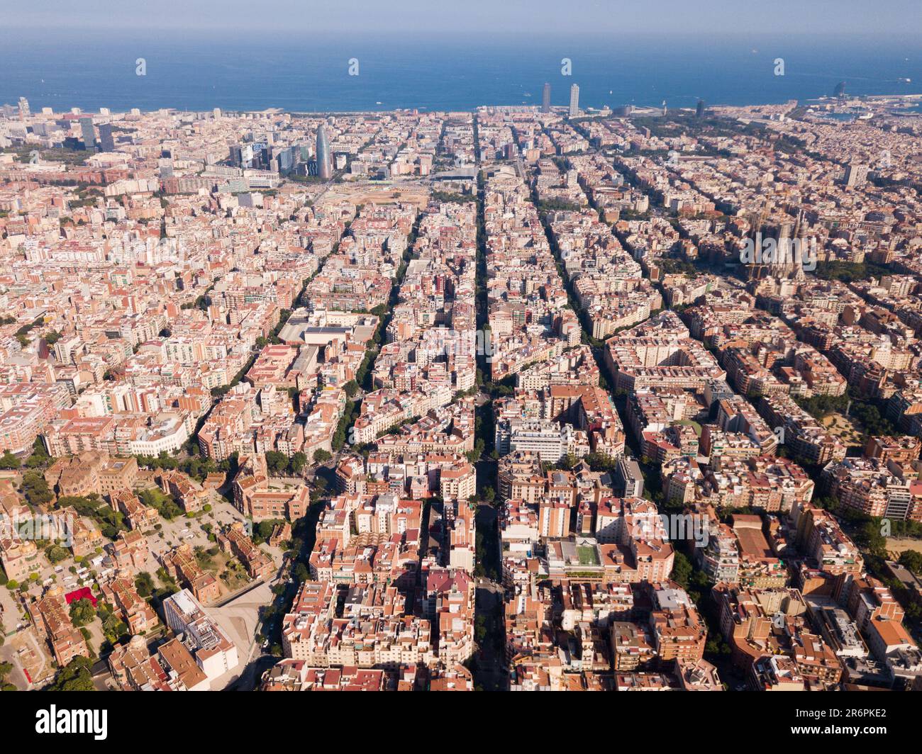 Aerial view of Barcelona districts Stock Photo - Alamy