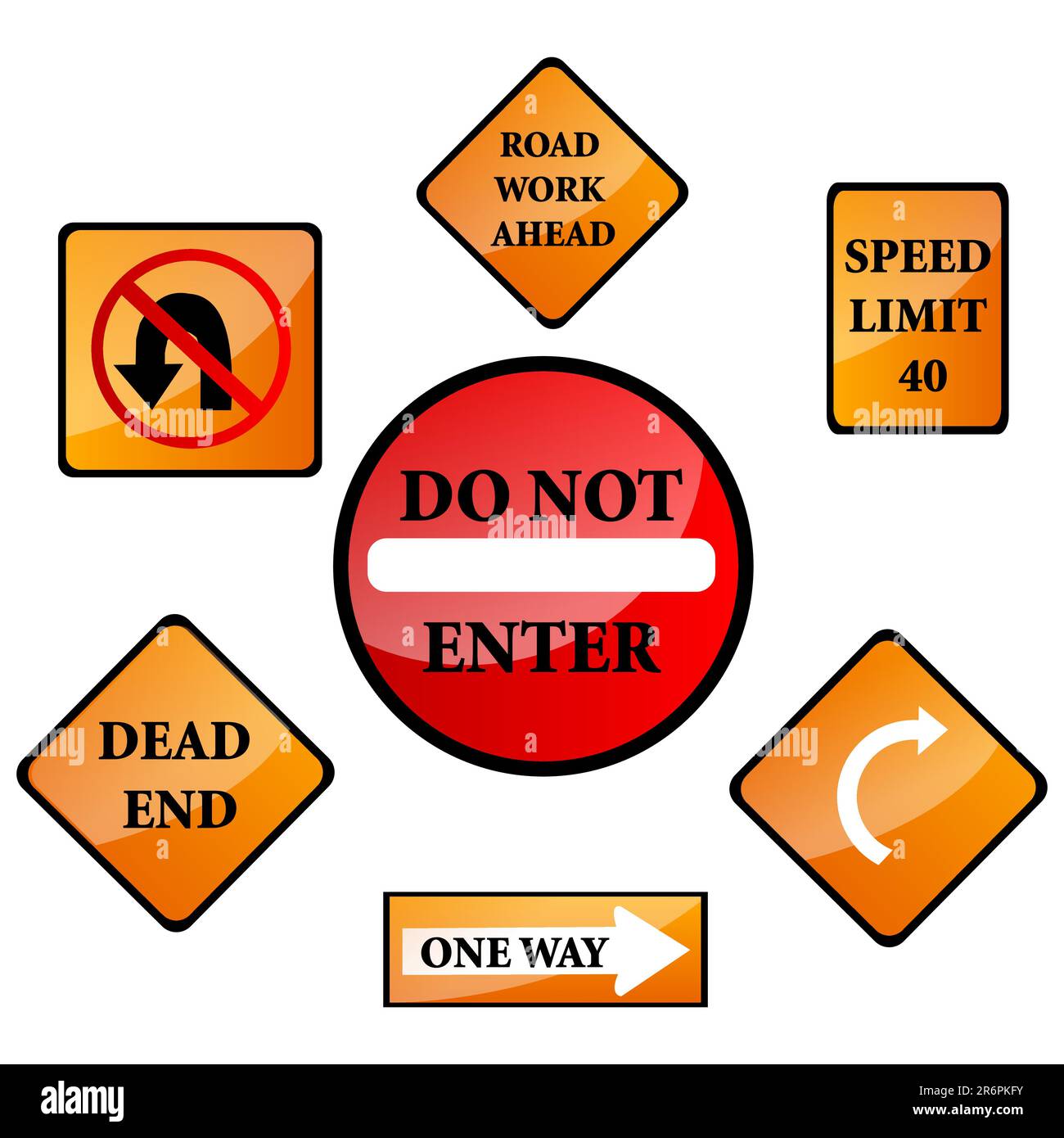 Traffic signs communication road construction Stock Vector Images - Alamy