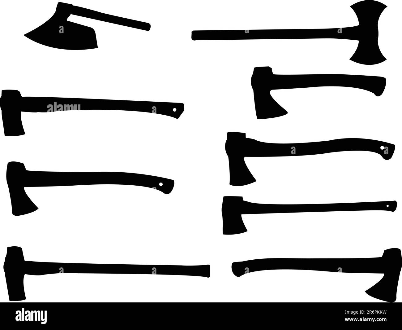 collection of wood axe silhouette - vector Stock Vector Image & Art - Alamy