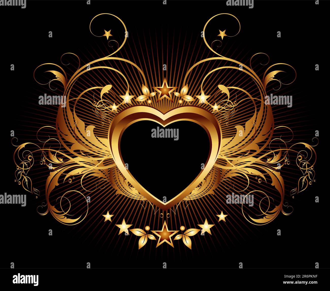 Gold heart illustration Stock Vector Images - Alamy