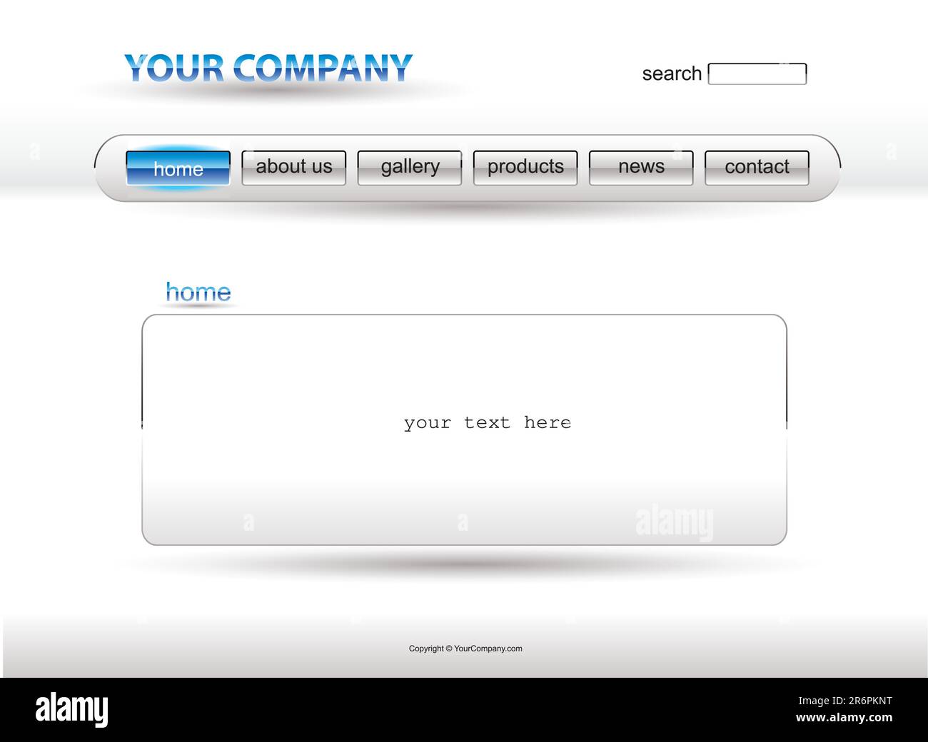 Website white blue glass template Stock Vector Image & Art - Alamy