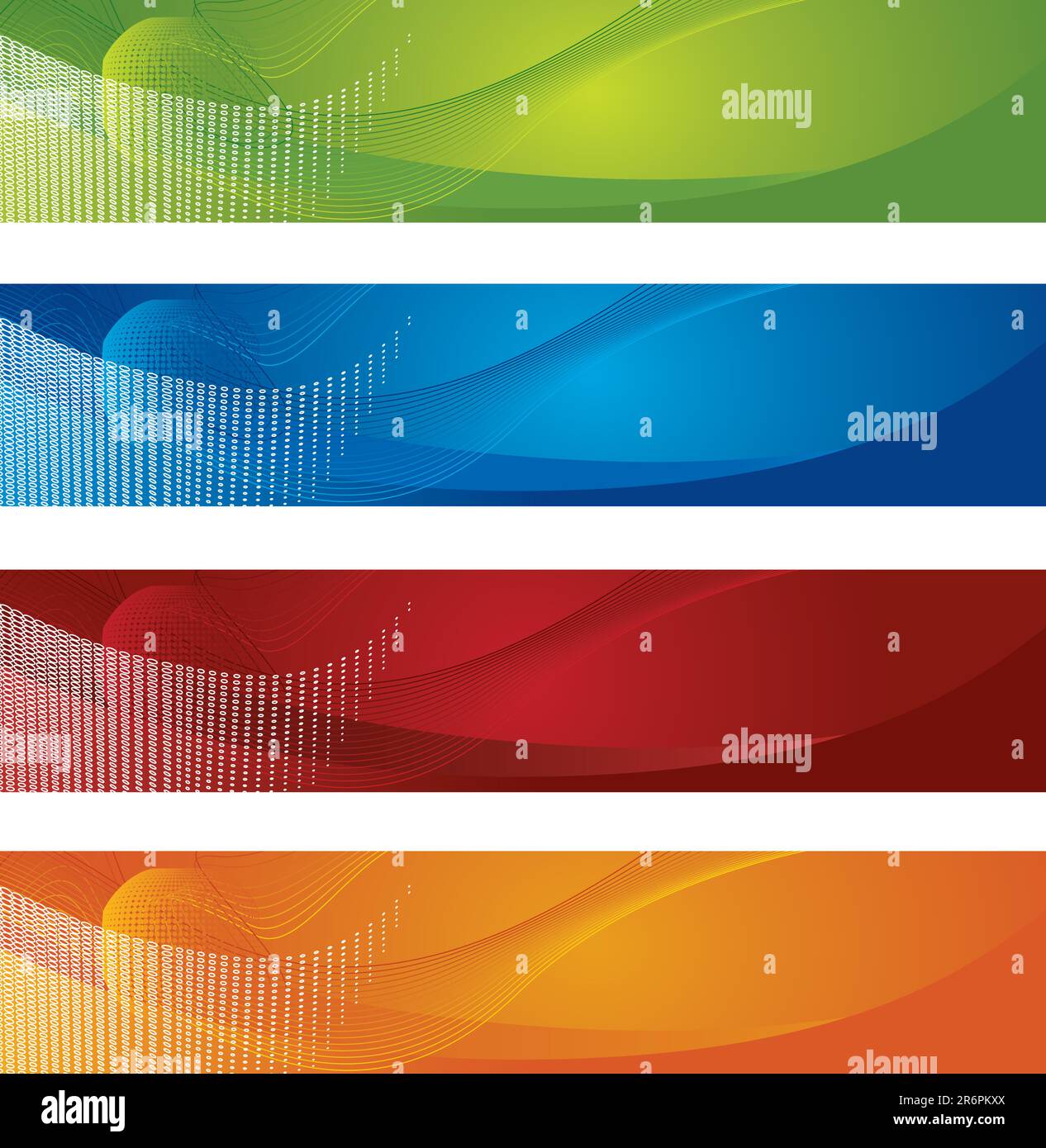 Set of 4 halftone and gradient banners. This image is a vector ...