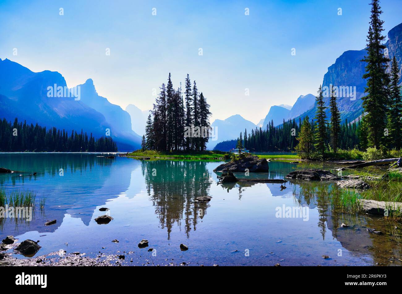 World famous and Iconic Spirit Island, a holy place for the Stoney ...