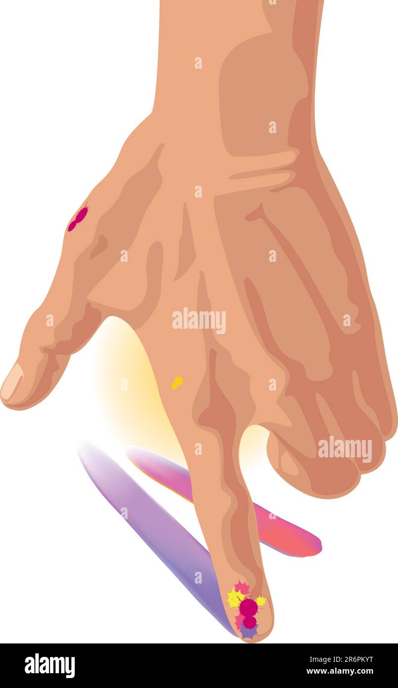 hand. finger. Drawing by a finger of a hand. A vektor illustration ...