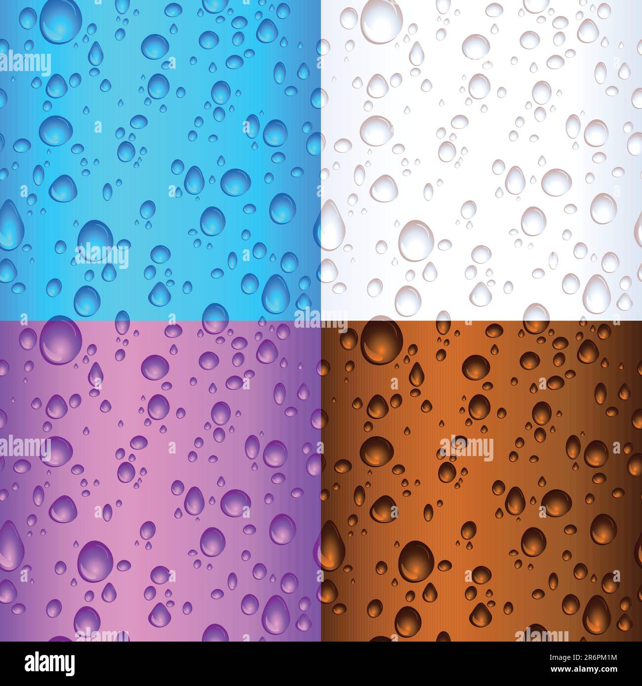 Different coloured seamless tile water drop backgrounds Stock Vector ...