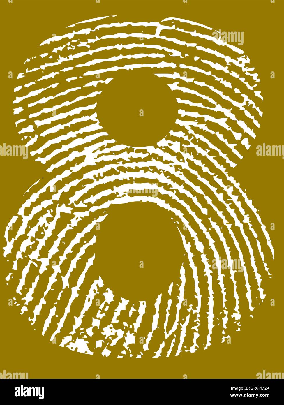 Fingerprint Number - 8 (Highly detailed grunge Number Stock Vector ...