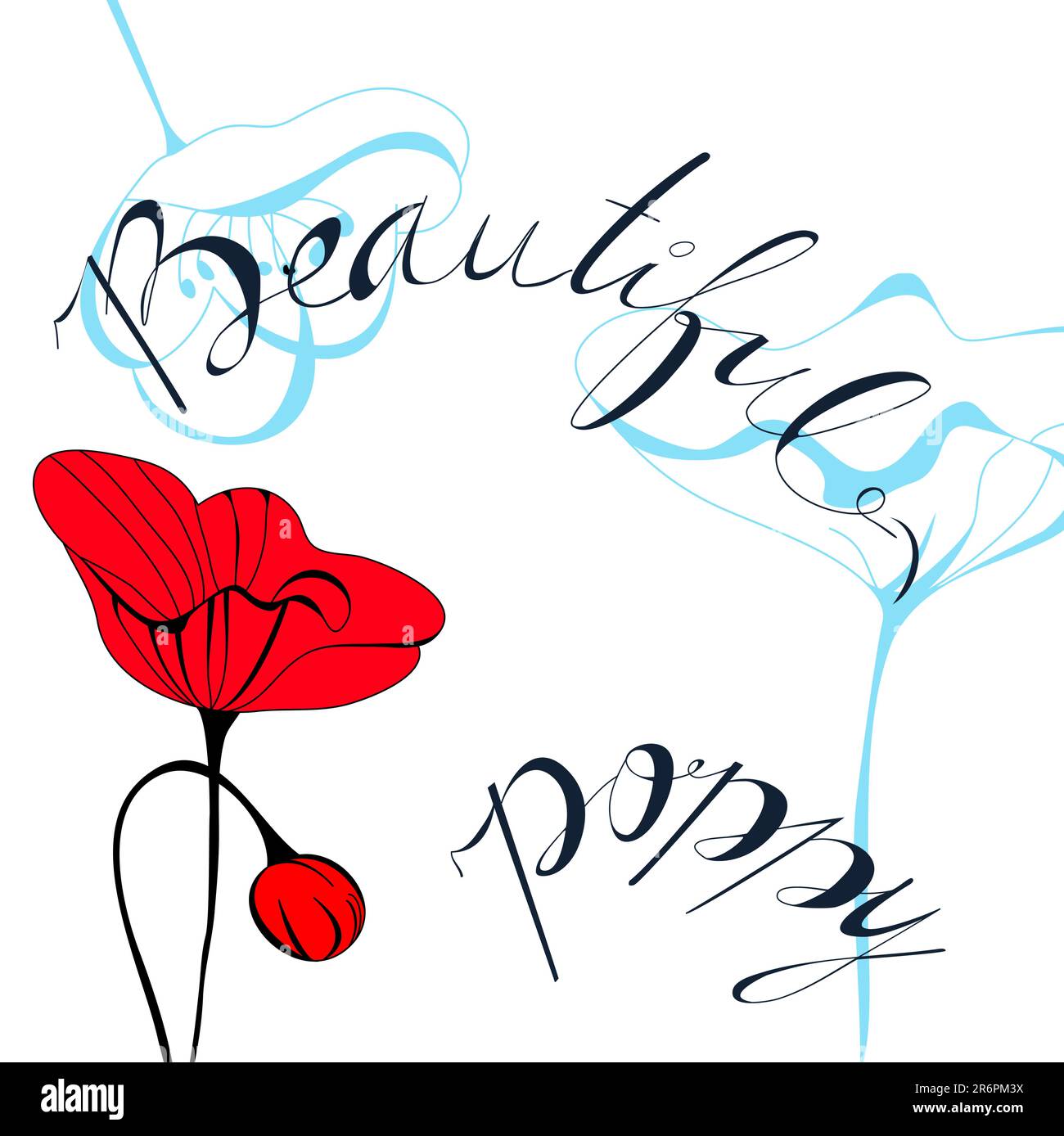 Stylized poppy flowers hi-res stock photography and images - Alamy