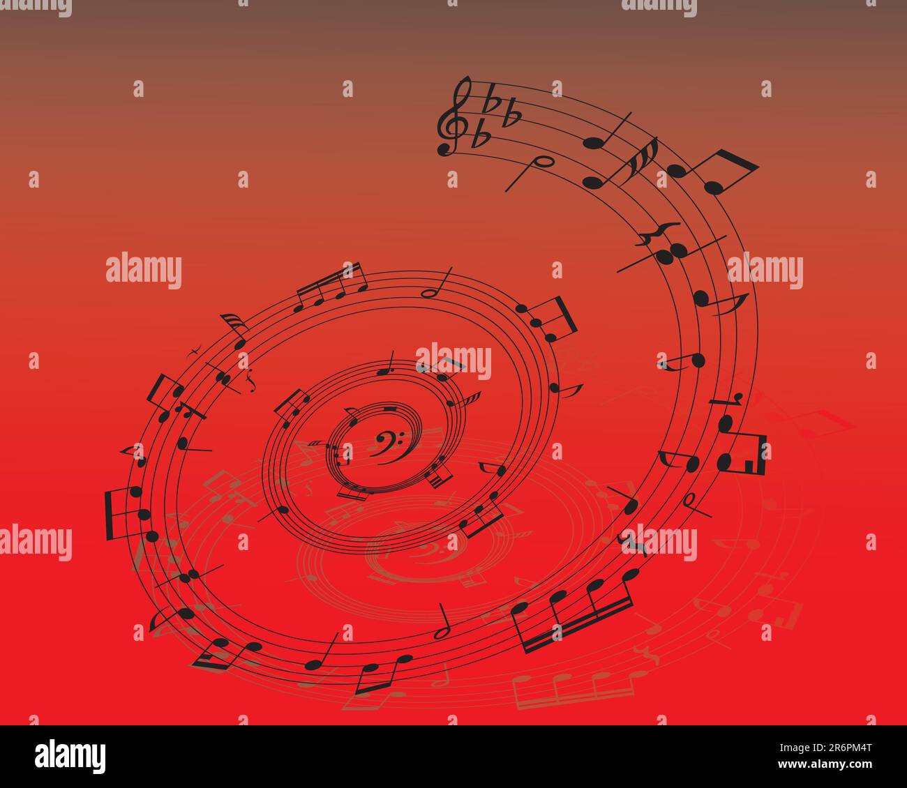Abstract music background with different notes and lines Stock Vector ...